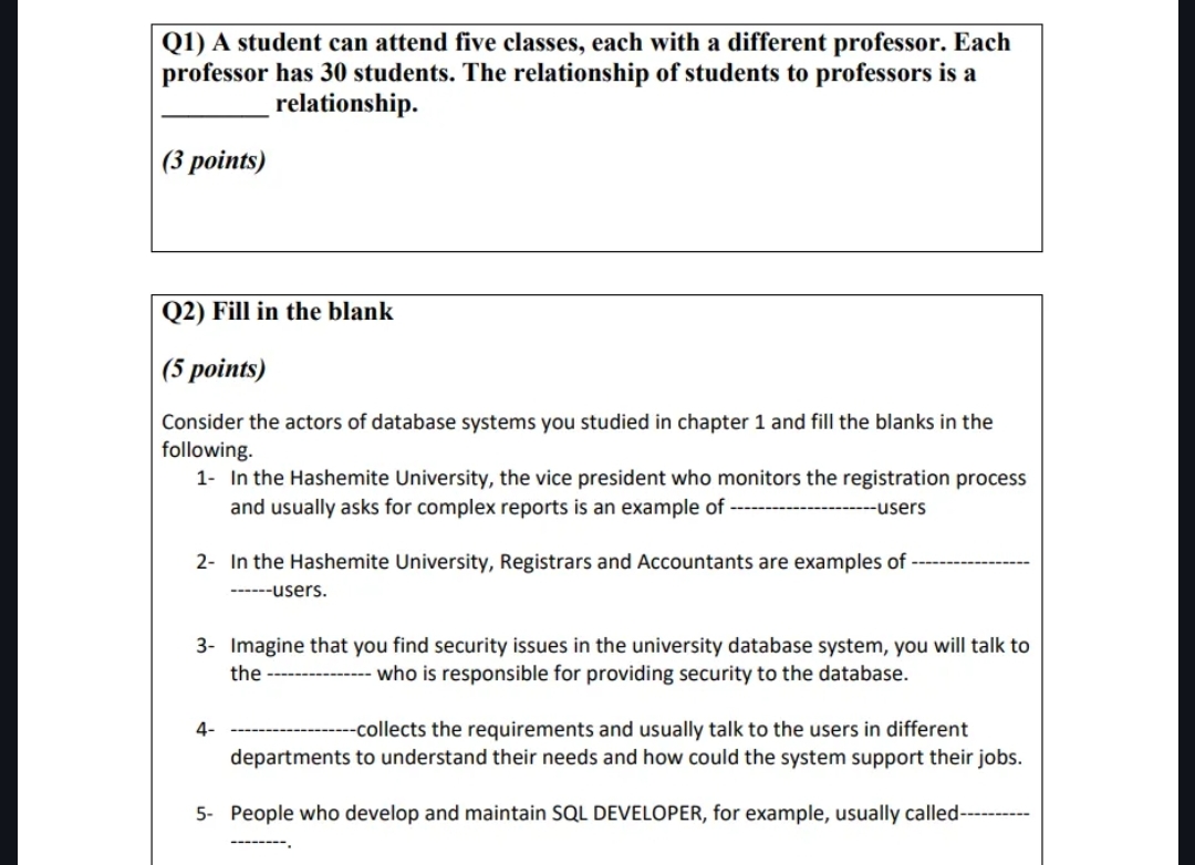 Solved Q1) ﻿A student can attend five classes, each with a | Chegg.com