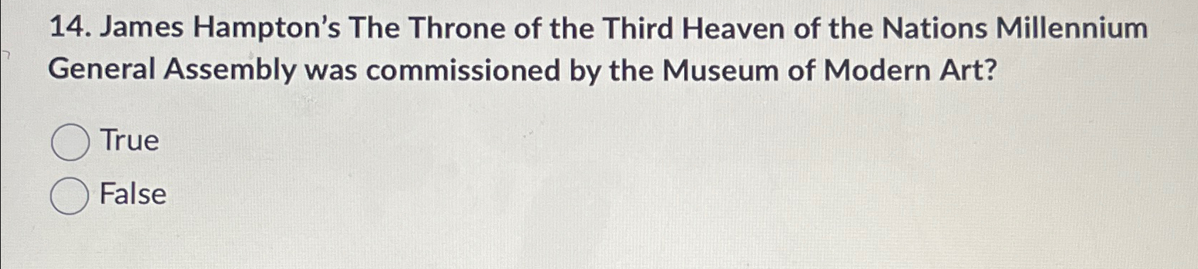 Solved James Hampton's The Throne of the Third Heaven of the | Chegg.com