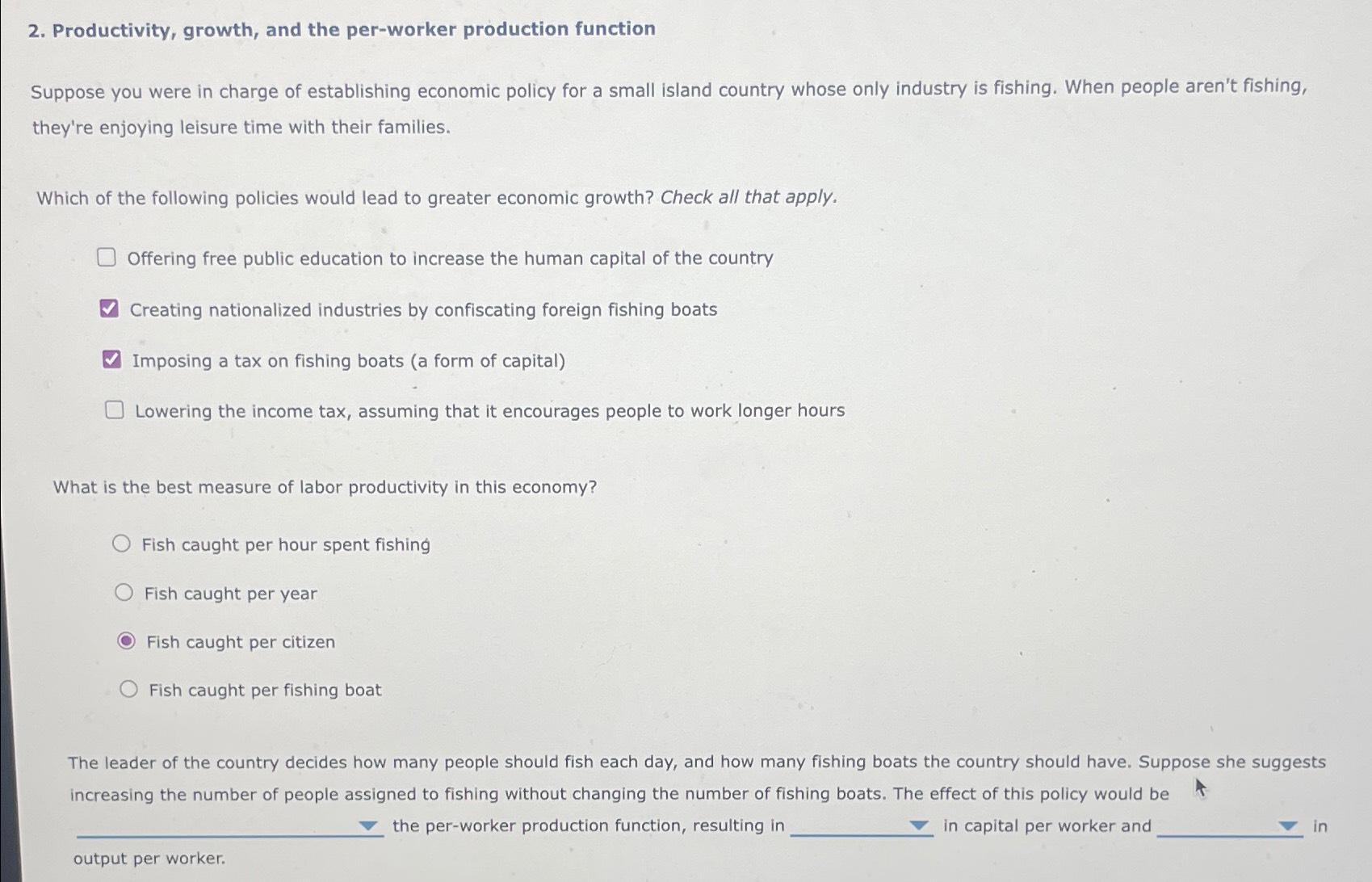 Solved Productivity, growth, and the per-worker production | Chegg.com