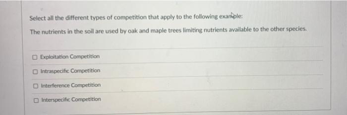 Solved Select all the different types of competition that | Chegg.com