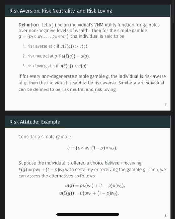 Solved 3. If a VNM utility function displays constant | Chegg.com
