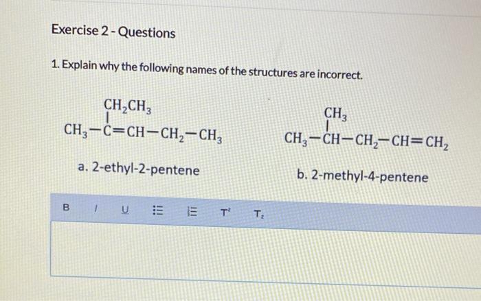 Solved Exercise 2 - Questions 1. Explain why the following | Chegg.com