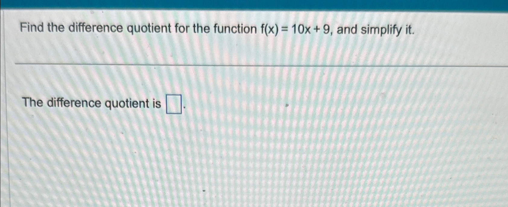 Solved Find the difference quotient for the function | Chegg.com