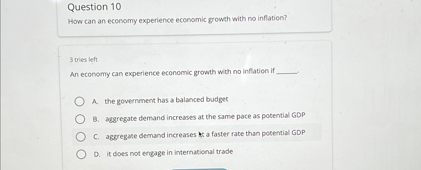 Solved Question 10How can an economy experience economic | Chegg.com