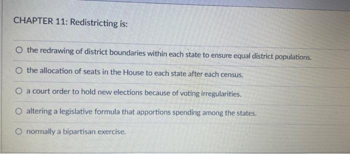 CHAPTER 11: Congressional constituent services are | Chegg.com