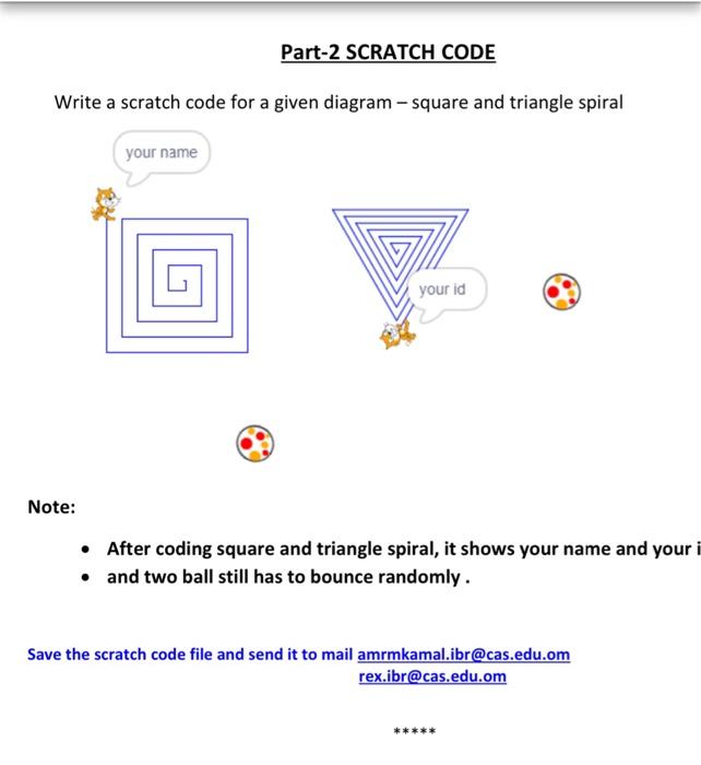 Solved Part-2 SCRATCH CODE Write a scratch code for a given | Chegg.com