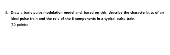 Draw a basic pulse modulation model and, based on | Chegg.com