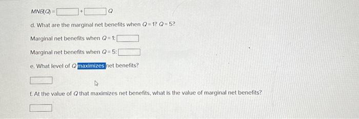 Solved Suppose that the total benefit and total cost from a | Chegg.com