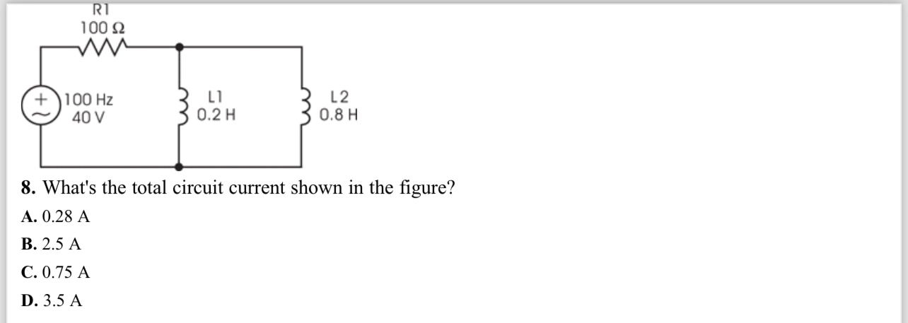 Solved What's the total circuit current shown in the | Chegg.com