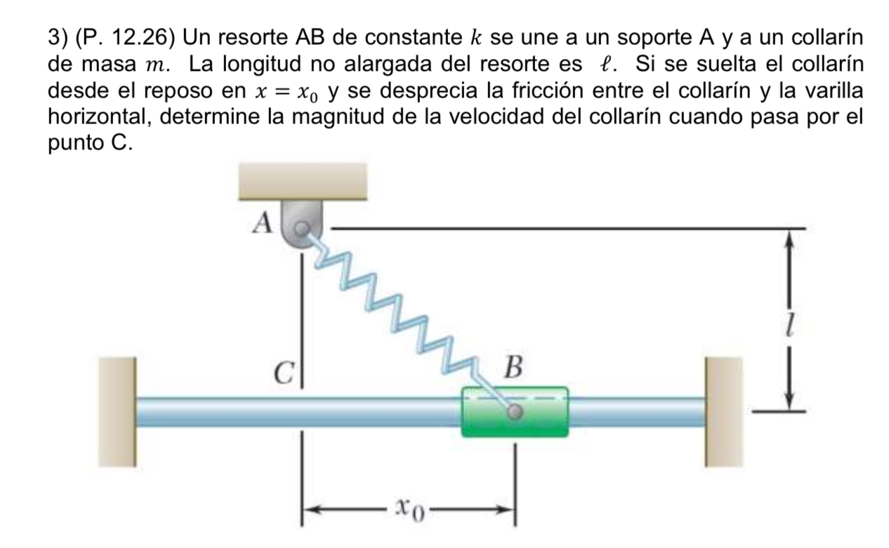 Solved (P. 12.26) ﻿Un resorte AB de constante k ﻿se une a un | Chegg.com