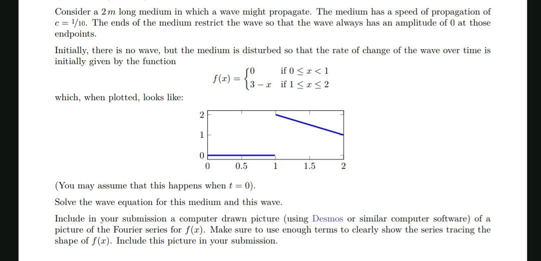 Solved Consider a 2m ﻿long medium in which a wave might | Chegg.com