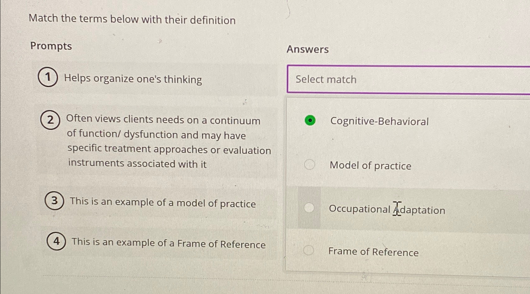 Solved Match the terms below with their | Chegg.com