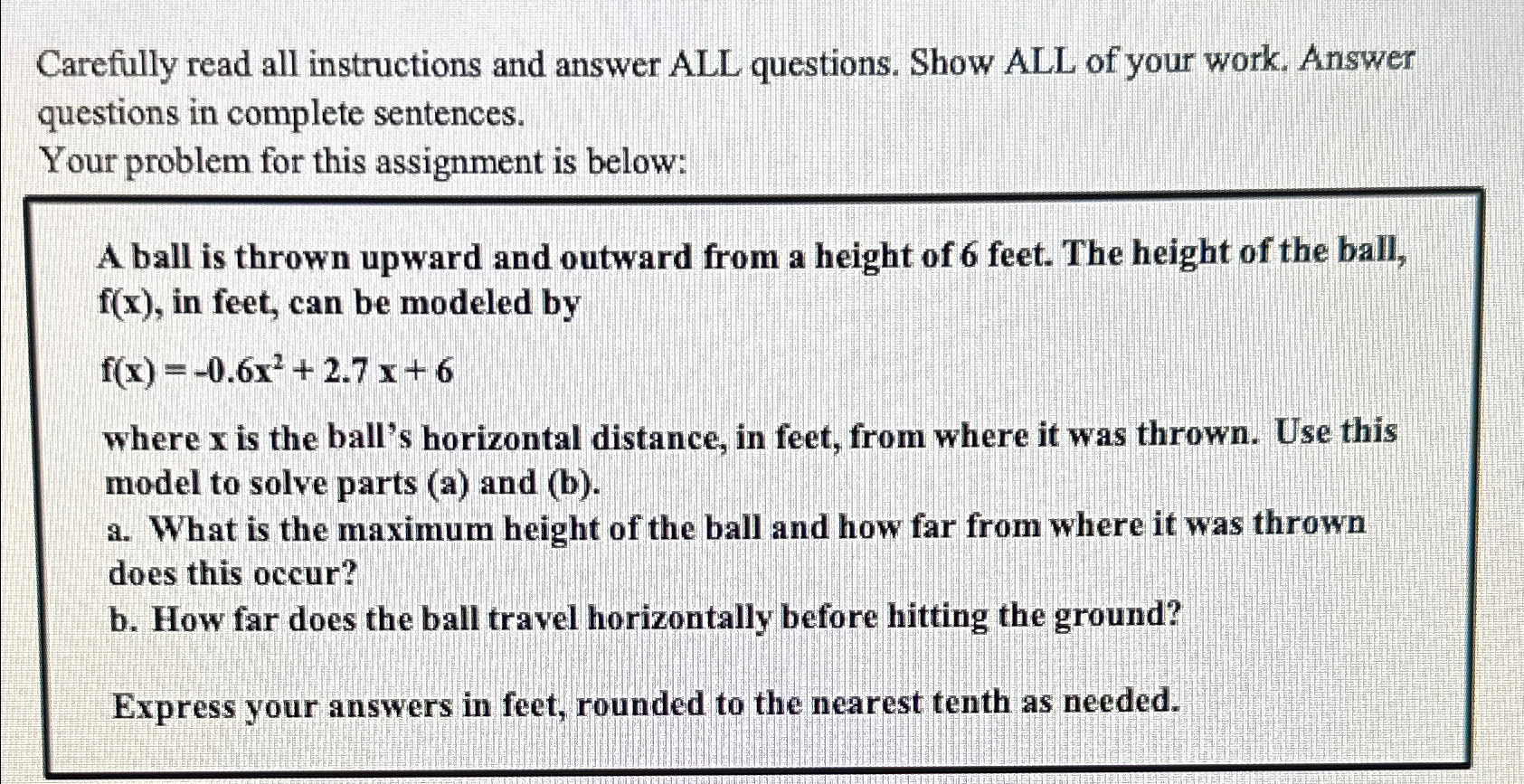 Solved Carefully read all instructions and answer ALL | Chegg.com