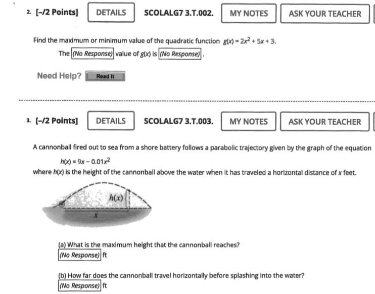 Solved 2 [-/2 Points) DETAILS SCOLALG7 3.1.002. MY NOTES ASK | Chegg.com