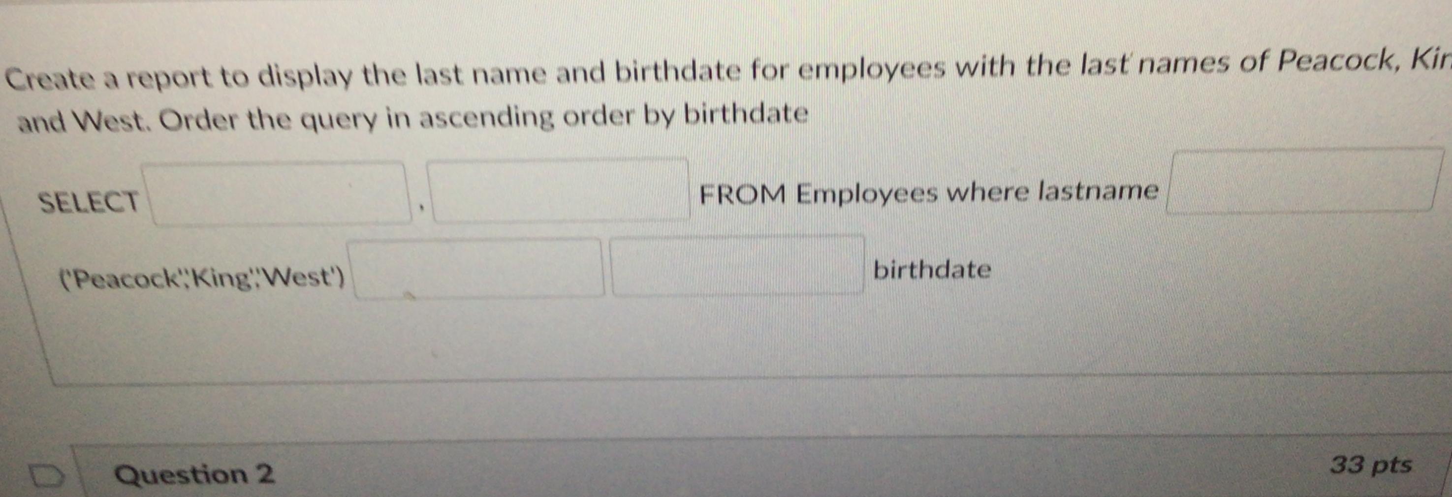 Solved Create a report to display the last name and | Chegg.com