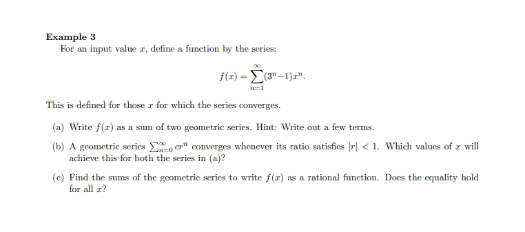 Solved Example 3For an ﻿input value x, ﻿define a function by | Chegg.com