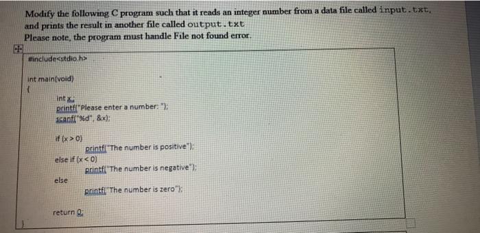 Solved Write a C program that implements the following | Chegg.com