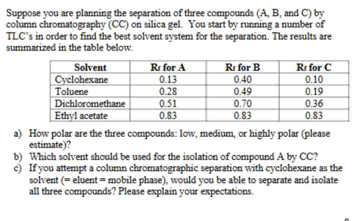 Solved Suppose you are planning the separation of three | Chegg.com