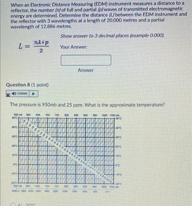 Solved When an Electronic Distance Measuring (EDM) | Chegg.com