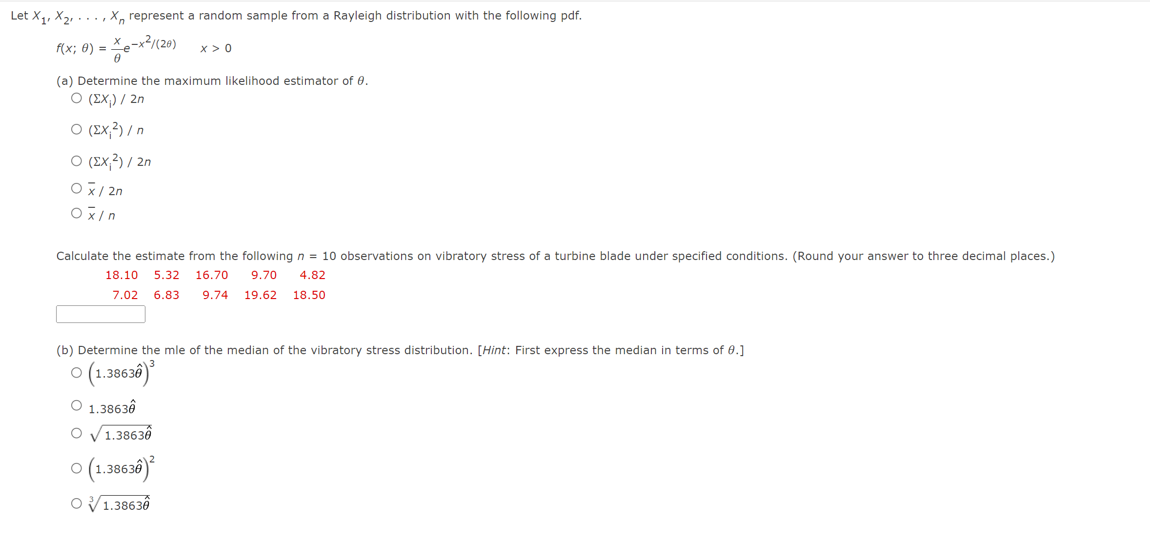 Solved Let x1,x2,dots,xn ﻿represent a random sample from a | Chegg.com