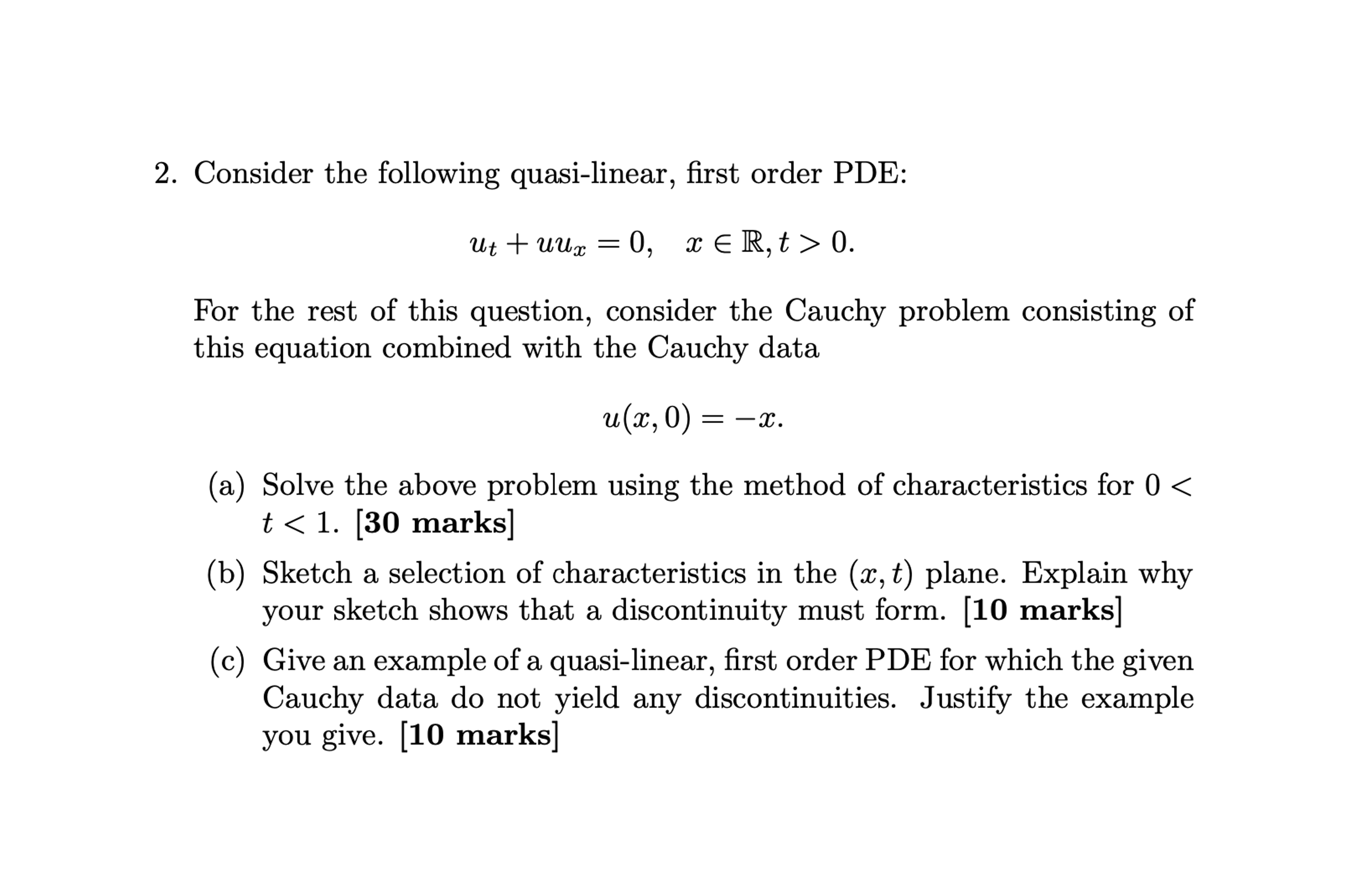Solved Consider The Following Quasi Linear First Order