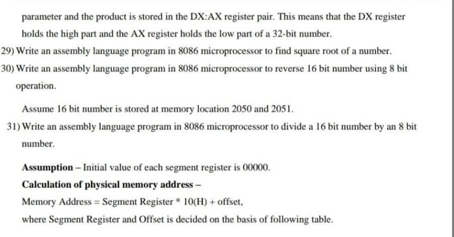 Solved 1) How many address lines in the 8086 microprocessor? | Chegg.com