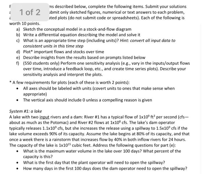 Solved ns described below, complete the following items. | Chegg.com