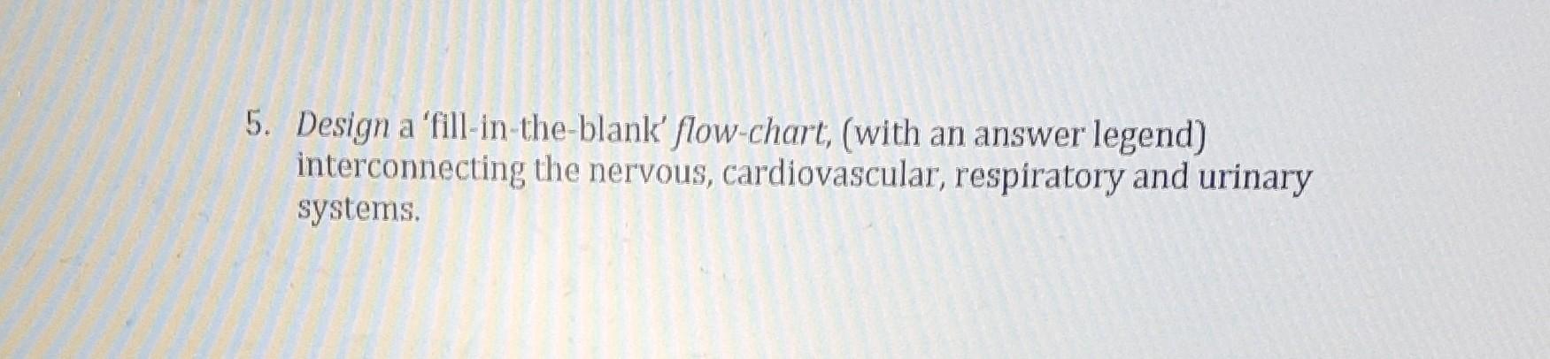 Solved 5. Design a 'fill-in-the-blank' flow-chart, (with an | Chegg.com