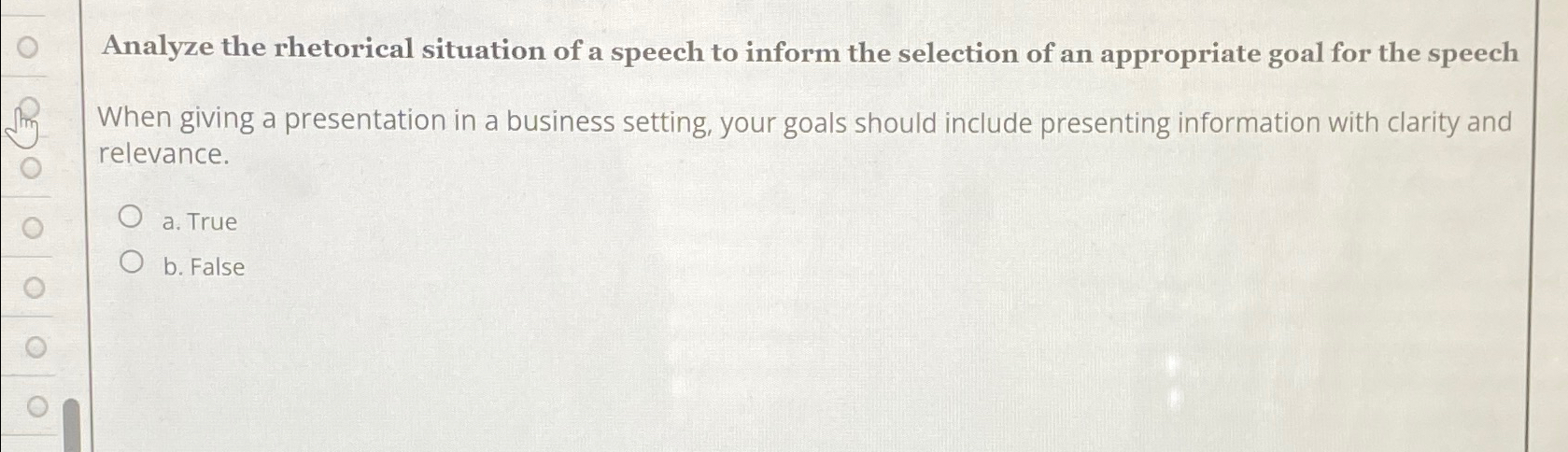 Solved Analyze the rhetorical situation of a speech to | Chegg.com