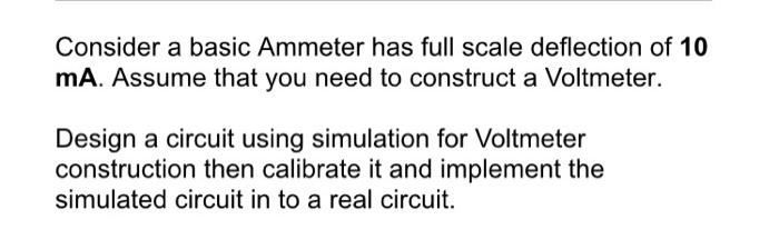 Consider a basic Ammeter has full scale deflection of | Chegg.com