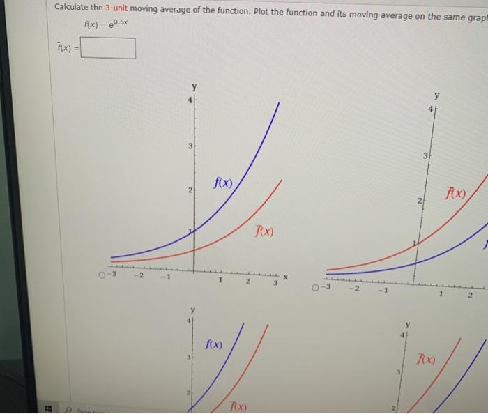 Solved Calculate the 3-unit moving average of the function. | Chegg.com
