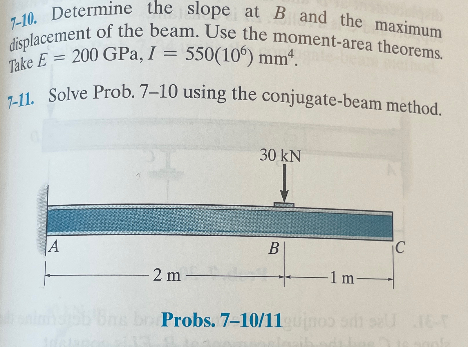 Solved 7-10. ﻿Determine the slope at B ﻿and the maximum | Chegg.com