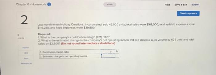 Solved Chapter 6 - Homework Saw Help Save & Exit Submit | Chegg.com