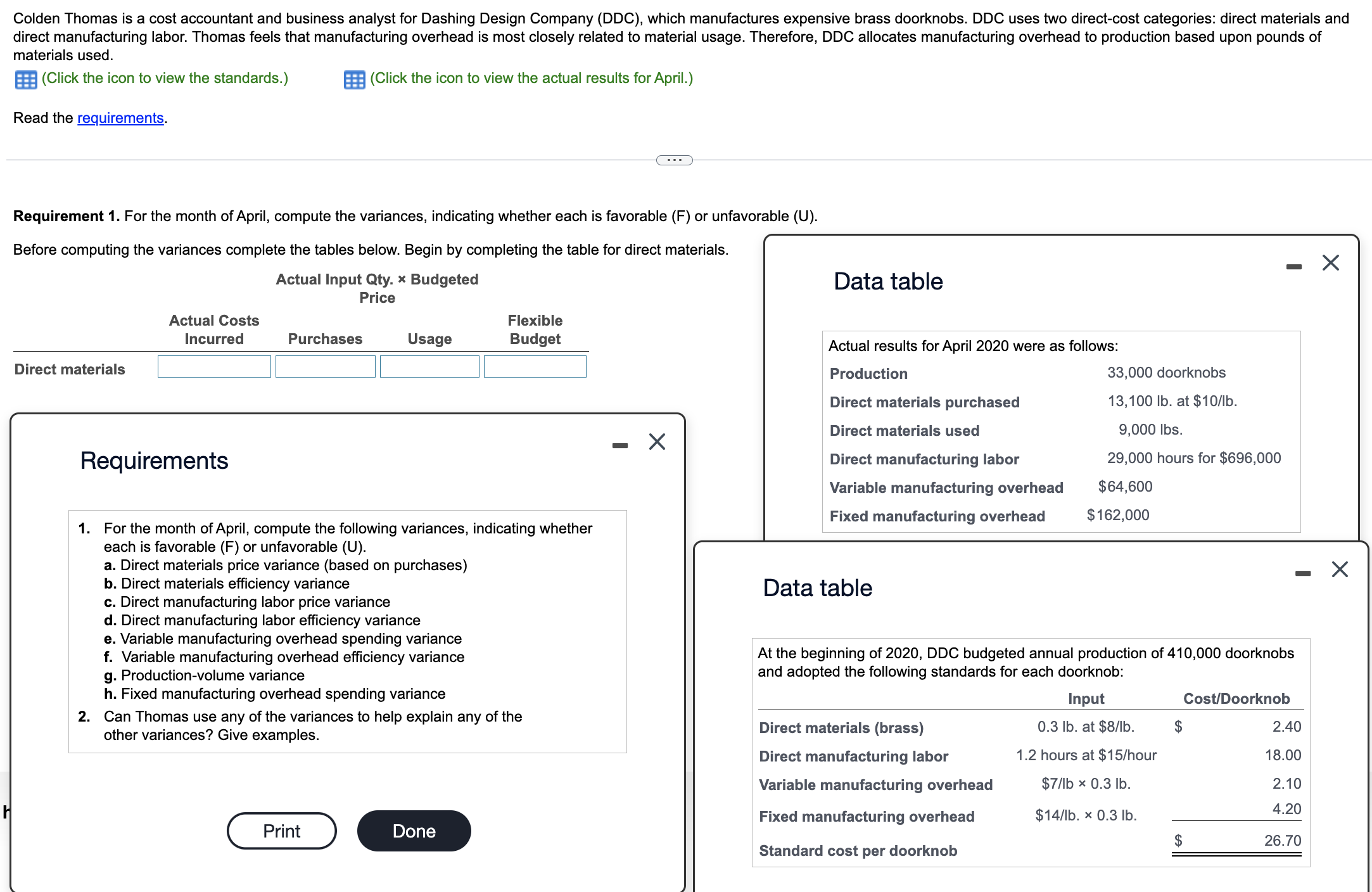 Solved ﻿Colden Thomas is a cost accountant and | Chegg.com