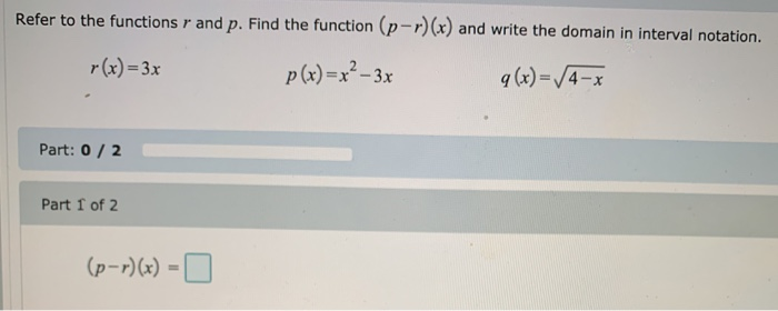 Solved Refer to the functions r and p. Find the function | Chegg.com