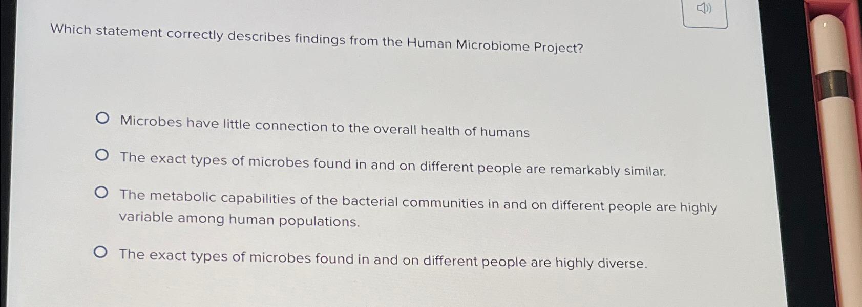 Solved Which statement correctly describes findings from the | Chegg.com
