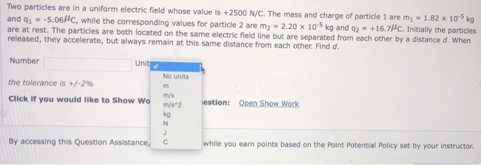 Solved Two particles are in a uniform electric field whose | Chegg.com