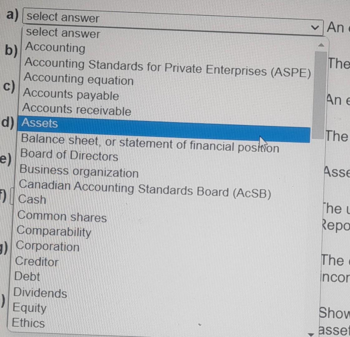a) select answer ∨ An owner who owns shares of a | Chegg.com