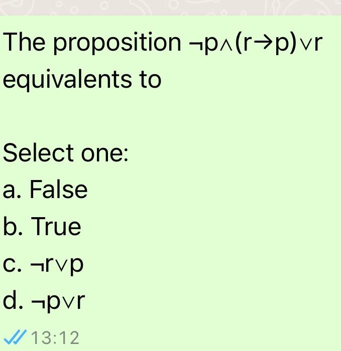 Solved The proposition equivalents to | Chegg.com