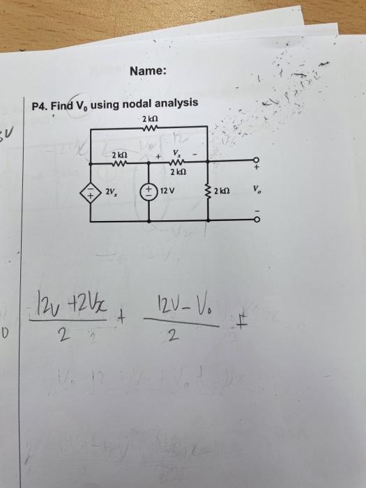 Solved P4. Find V0 using nodal analysis | Chegg.com