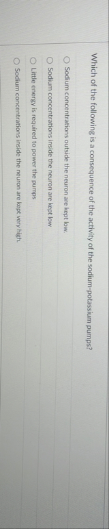 Solved Which of the following is a consequence of the | Chegg.com