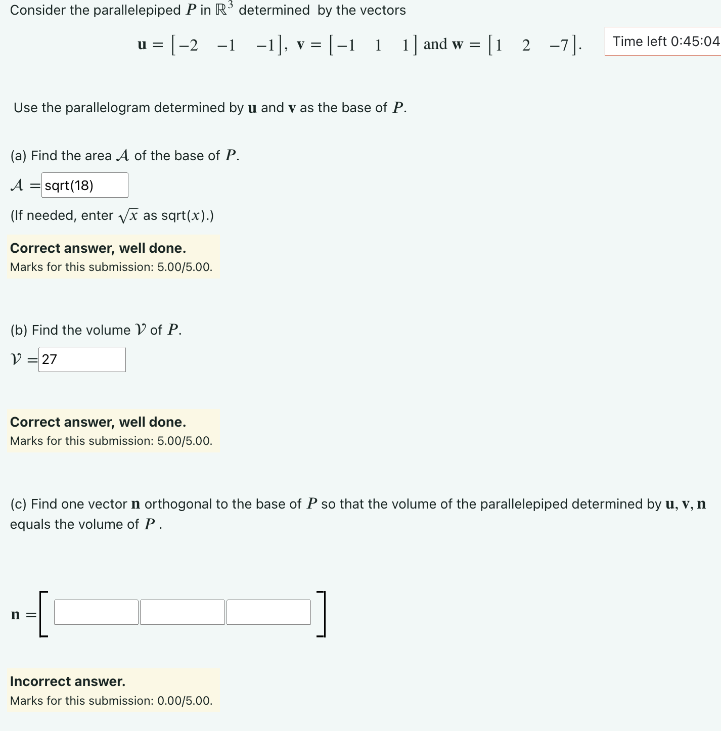 Solved Consider the parallelepiped P ﻿in R3 ﻿determined by | Chegg.com