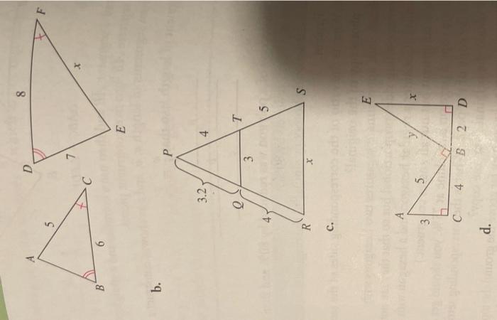 Solved 5. Prove that in the following figures triangles in | Chegg.com