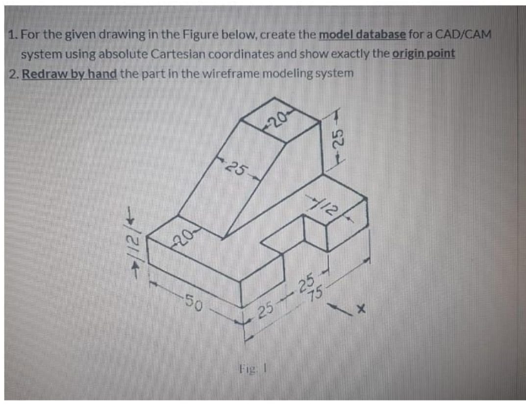 For the given drawing in the Figure below, create the | Chegg.com
