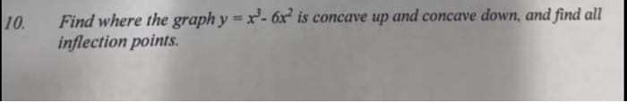 Solved Find where the graph y=x3−6x2 is concave up and | Chegg.com