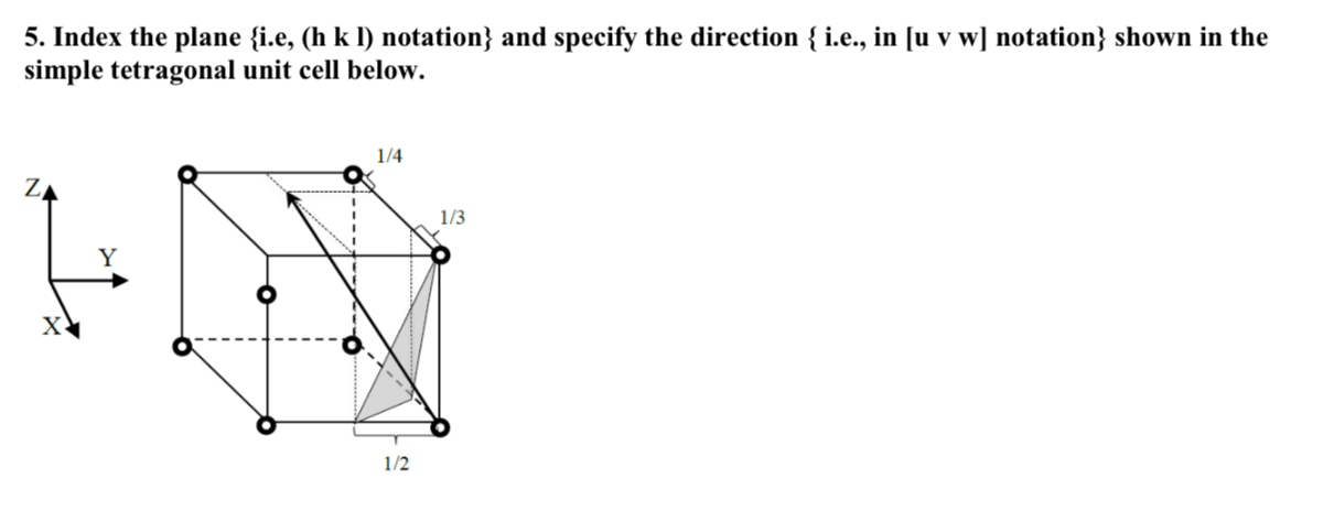 Solved Index the plane i.e, (h k l) ﻿notation } ﻿and | Chegg.com