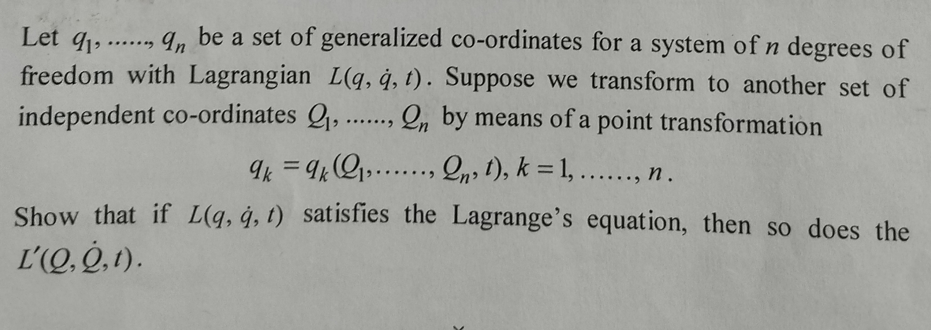 Solved Let q1,dots..,qn ﻿be a set of generalized | Chegg.com