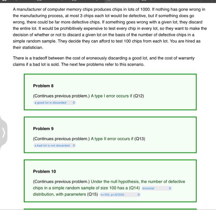 Solved A manufacturer of computer memory chips produces | Chegg.com