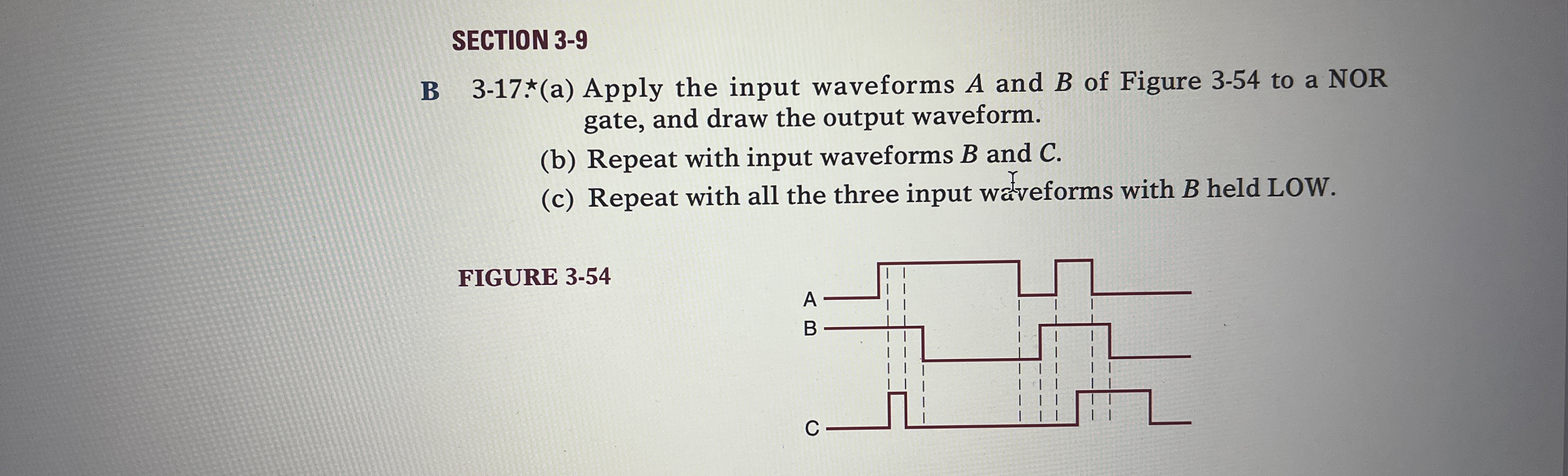Solved SECTION 3-9B 3-17*(a) ﻿Apply the input waveforms A | Chegg.com