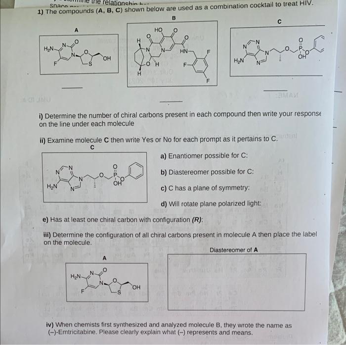 1) The compounds (A,B,C) shown below are used as a | Chegg.com